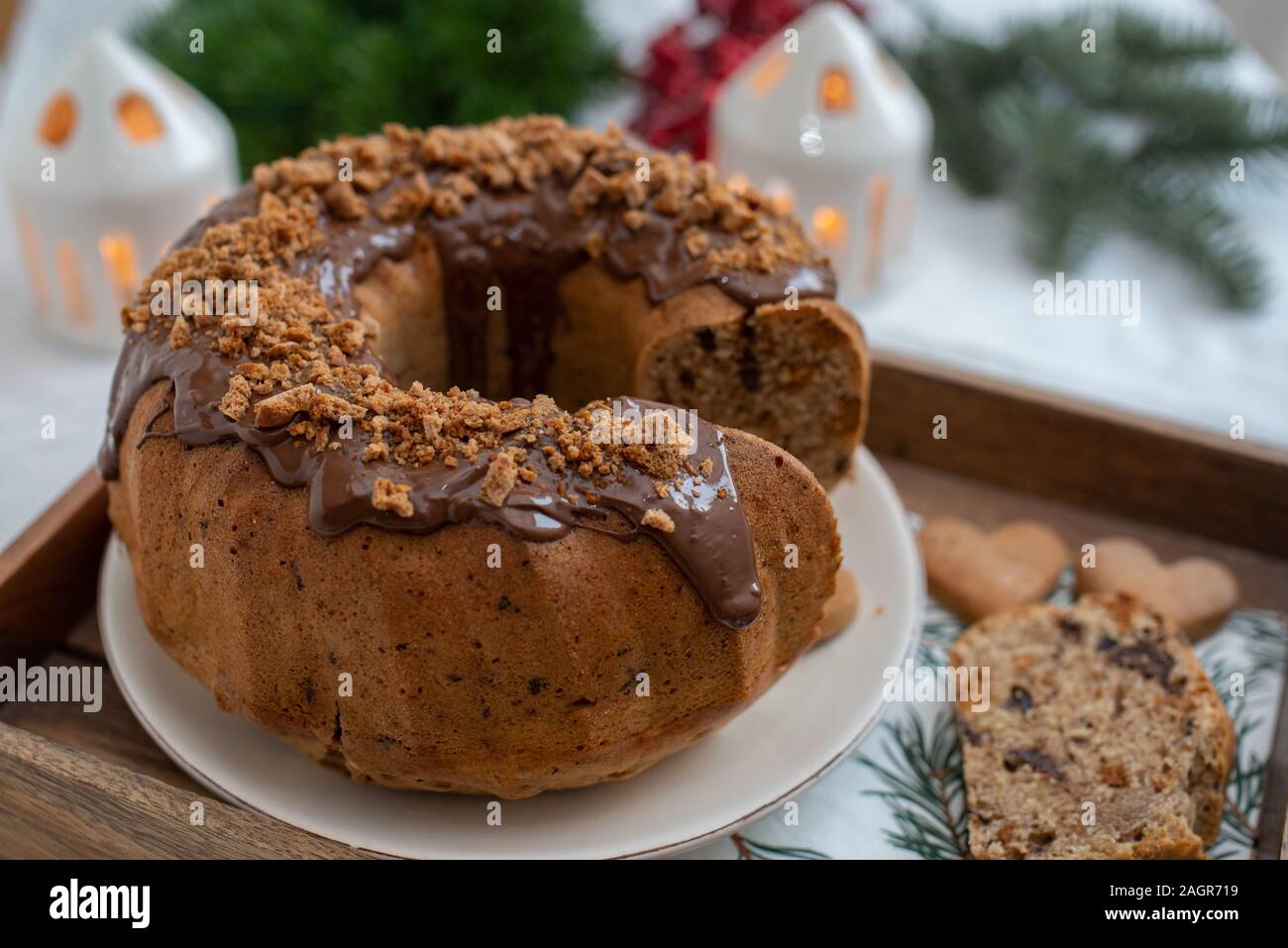 Christmas Sponge Cake Stock Photo - Alamy