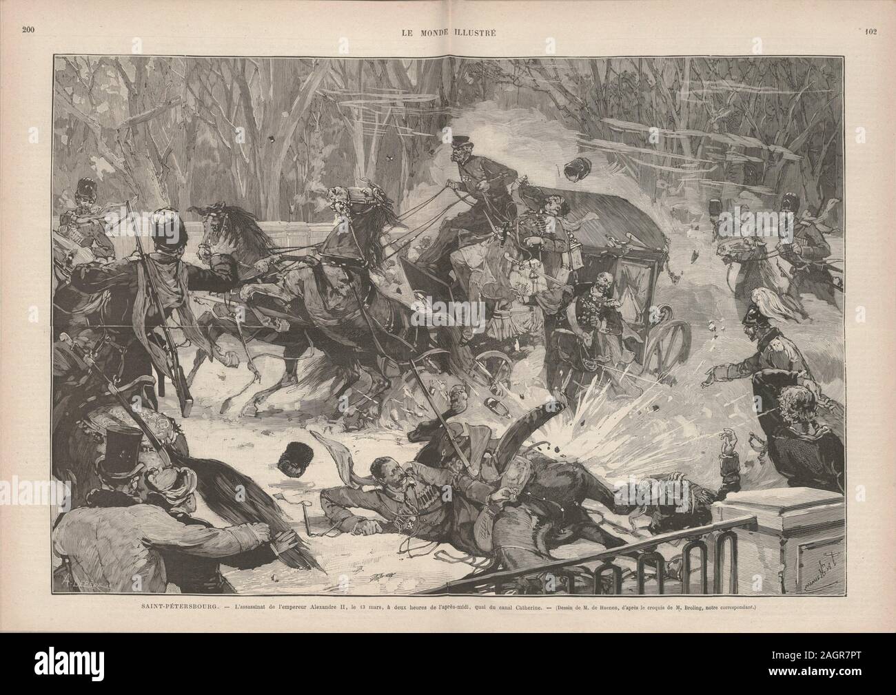 The Assassination of Alexander II on 13 March 1881. From "Le Monde ...