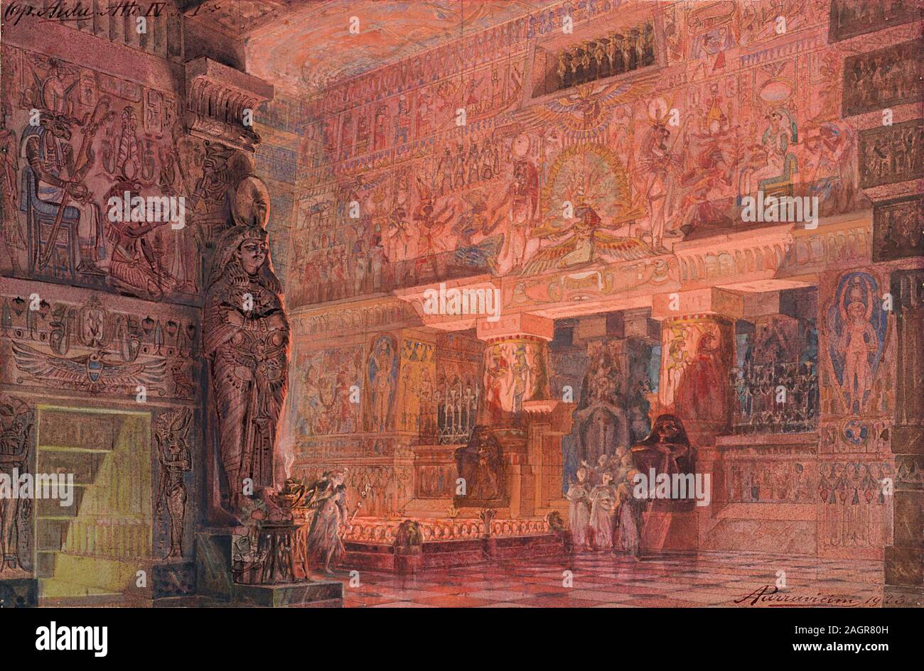 Set design for the Opera Aida by Giuseppe Verdi. Museum: PRIVATE ...