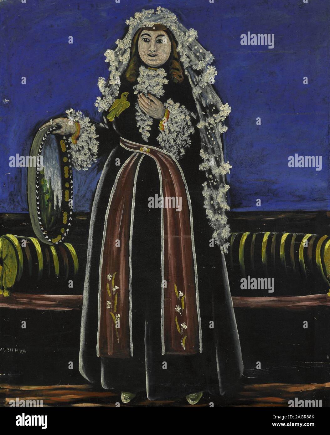 Woman wearing a Lechaki (silk veil). Museum: PRIVATE COLLECTION. Author ...