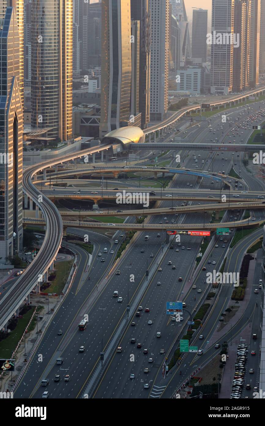 Dubai, United Arab Emirates - Decemner 03, 2019: Panorama of the bird's ...