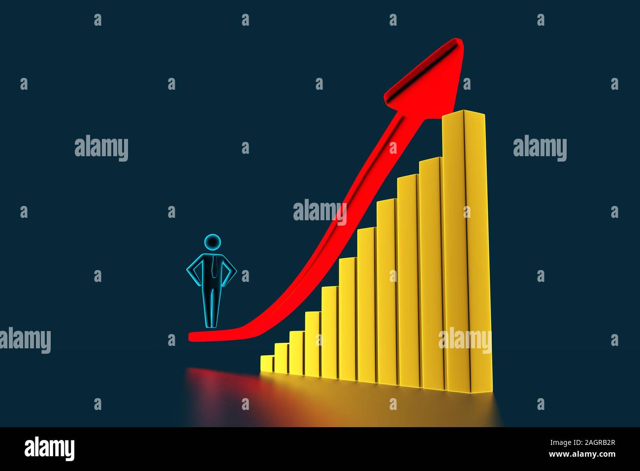 3d human red arrow growth hi-res stock photography and images - Alamy