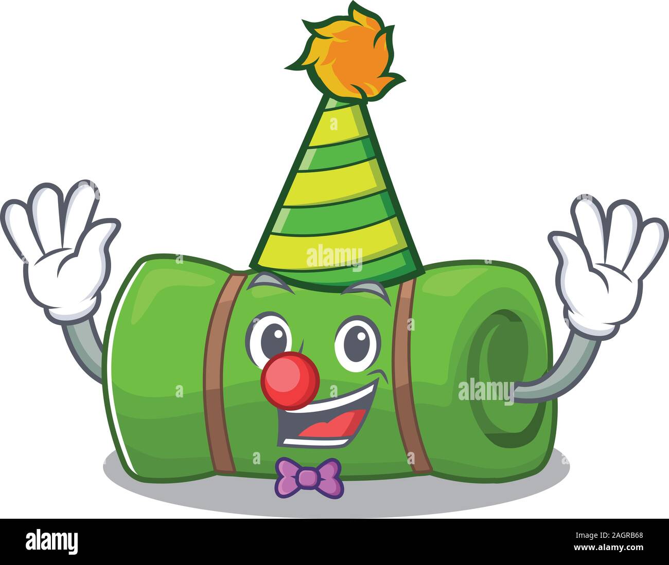 Cute and Funny Clown camping matScroll cartoon character mascot style ...