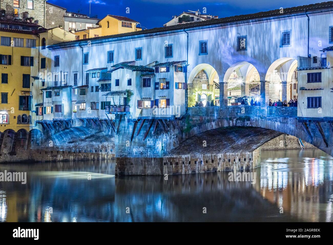 FLORENCE, ITALY - DECEMBER 15, 2019: Christmas projections dedicated to ...