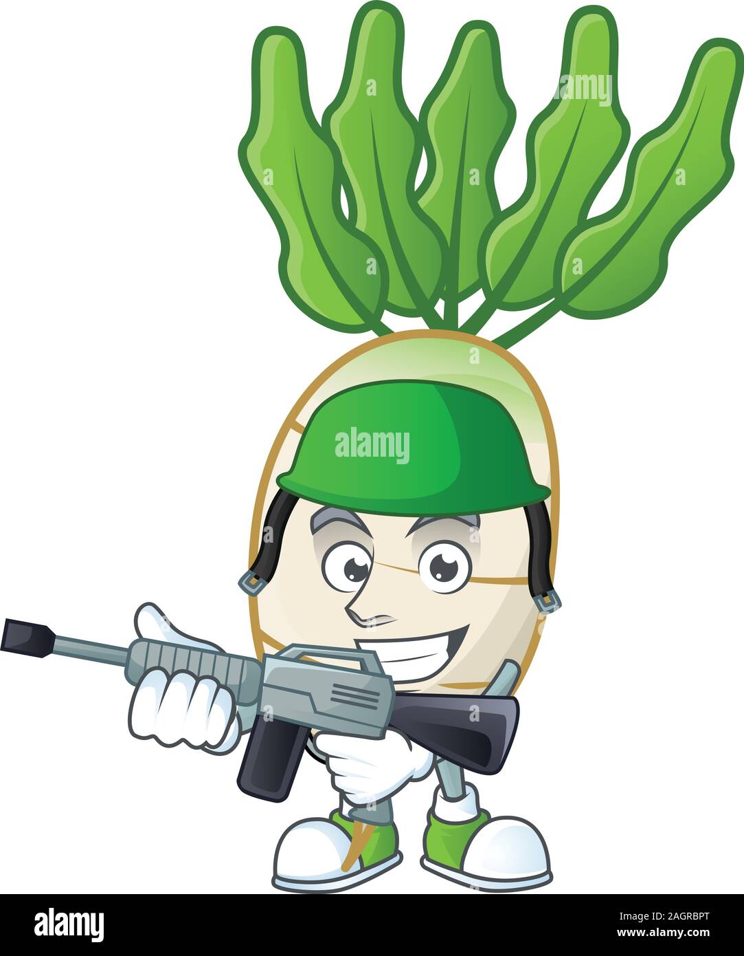 A mascot of daikon as an Army with machine gun Stock Vector Image & Art ...