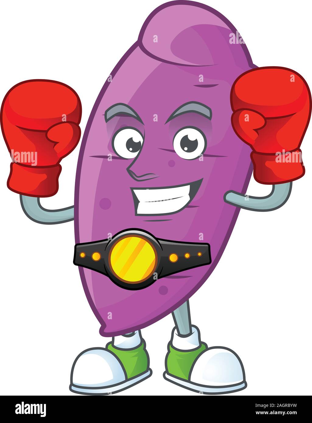 Funny Face Boxing okinawa yaw cartoon character design Stock Vector ...