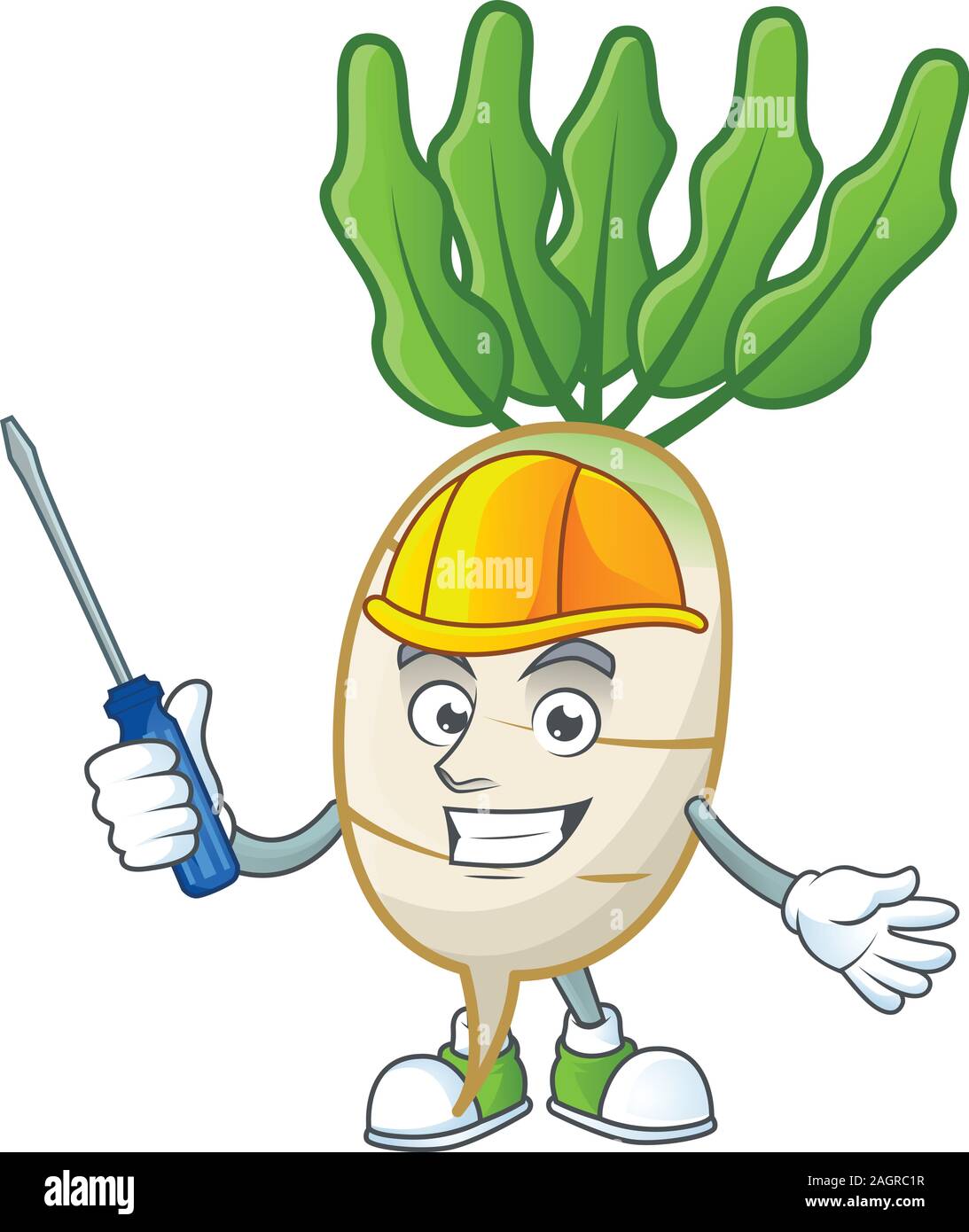 Cute and cool automotive daikon presented in mascot design Stock Vector ...