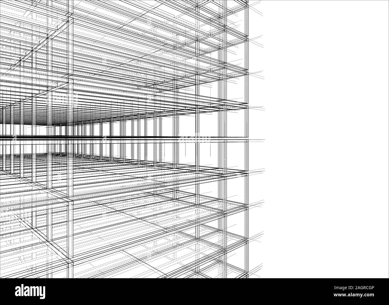 Drawing or sketch of a house under construction. Construction site ...