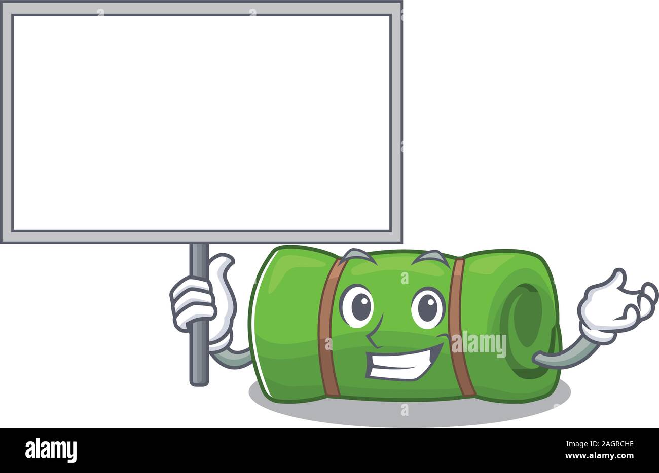 Camping mat Scroll cute cartoon character bring a board Stock Vector ...