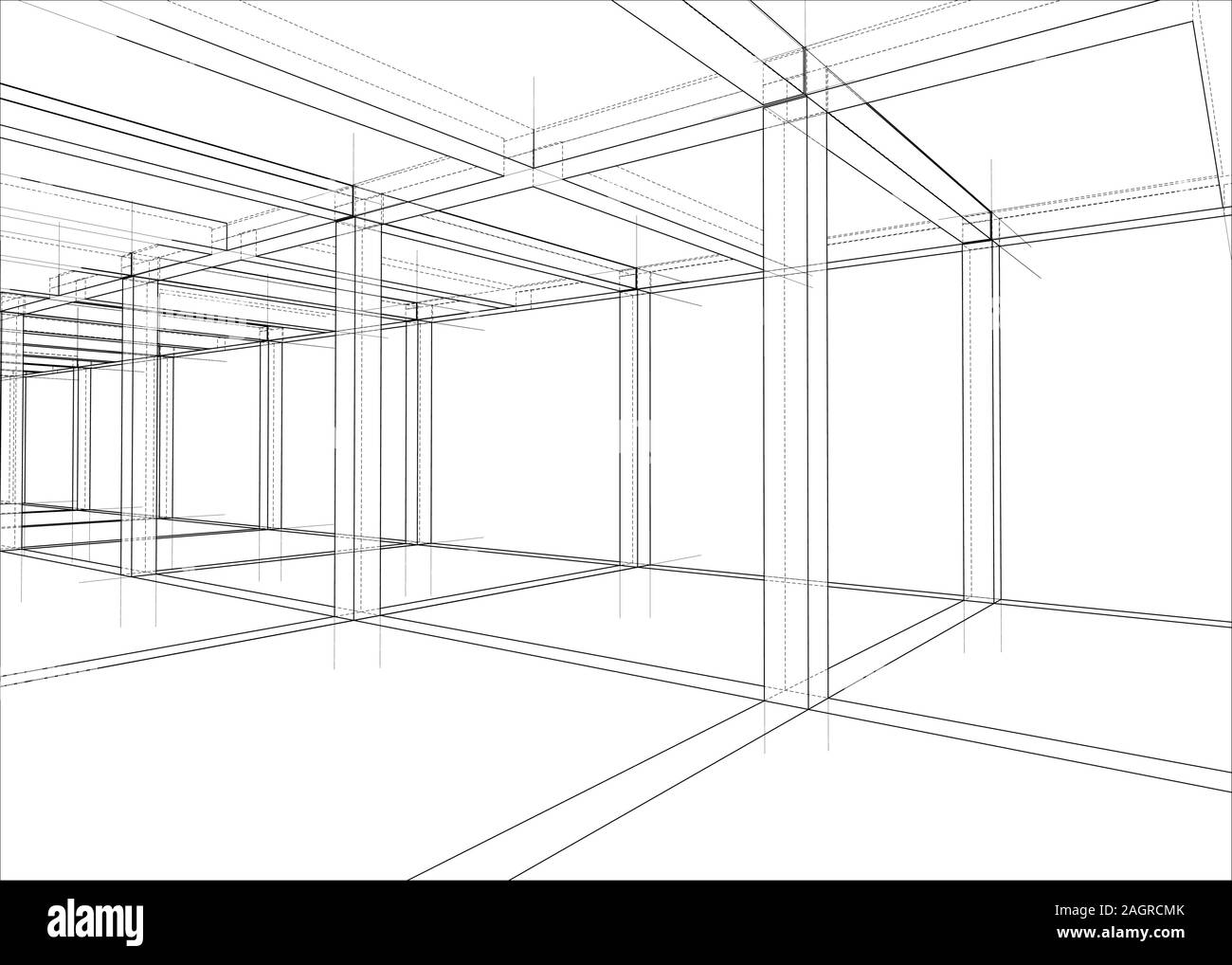 Drawing or sketch of a house under construction. Construction site ...