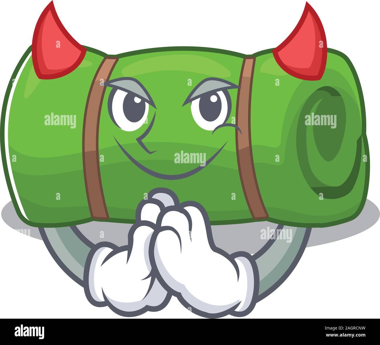Devil Cartoon character of camping mat Scroll design Stock Vector Image ...
