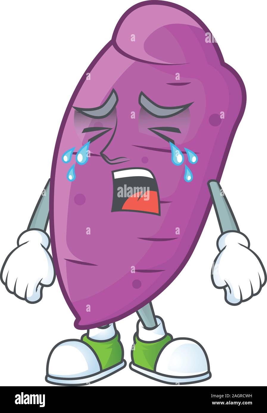 Sad Crying gesture okinawa yaw cartoon character style Stock Vector ...