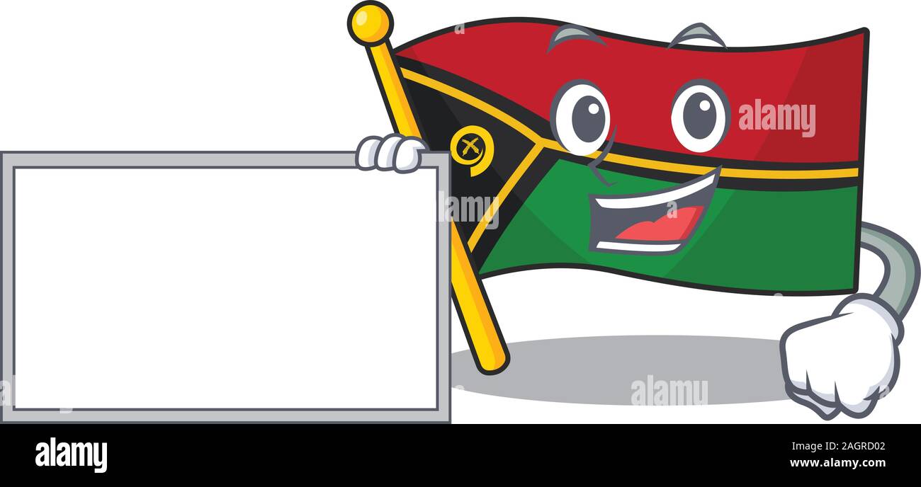 Flag vanuatu Scroll with board cartoon mascot design style Stock Vector ...