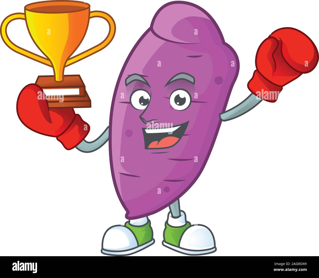 Super cool Boxing winner okinawa yaw in mascot cartoon style Stock ...