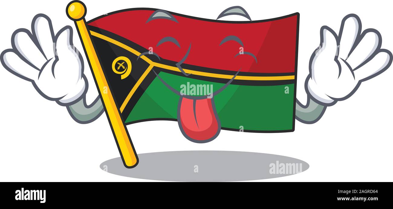 Funny face flag vanuatu Scroll mascot design with Tongue out Stock ...