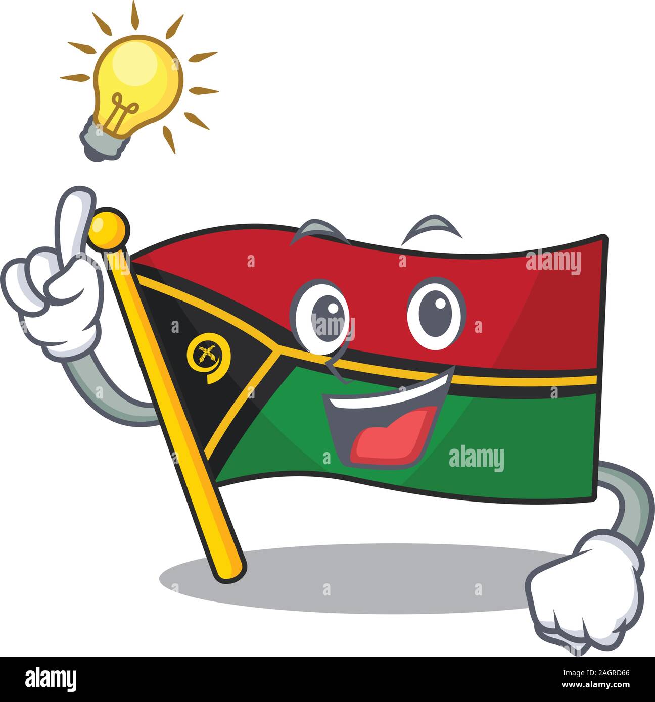 Have an idea flag vanuatu Scroll cartoon character design Stock Vector ...