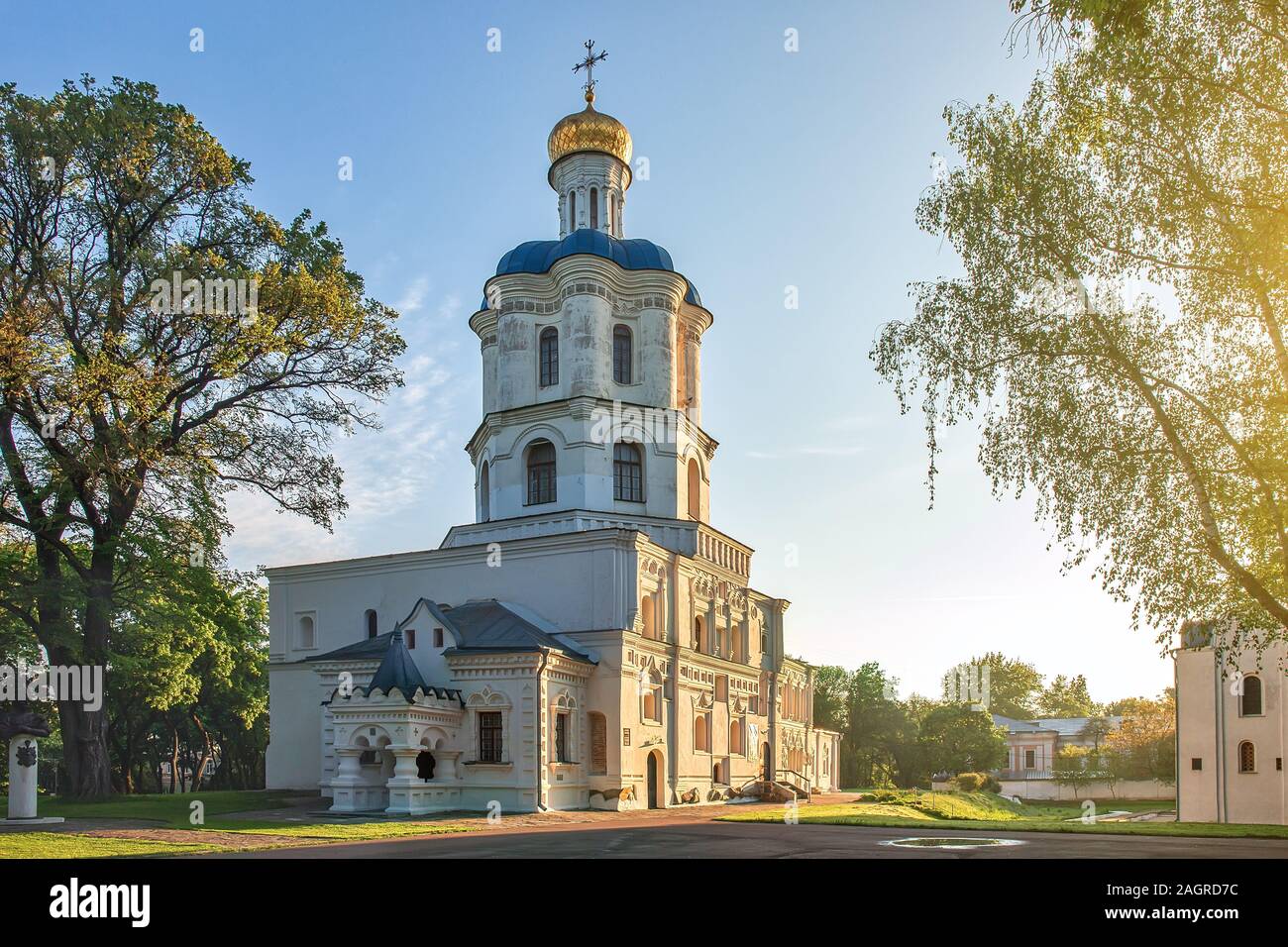 Beautiful building of Collegium in Chernihiv, Ukraine, outdoor historic ...