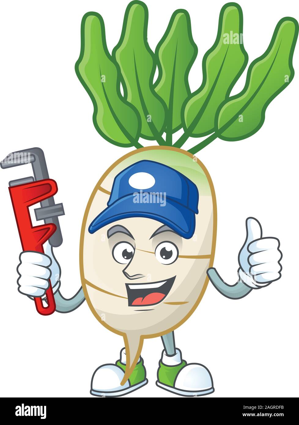 Cool Plumber daikon cartoon character mascot design Stock Vector Image ...