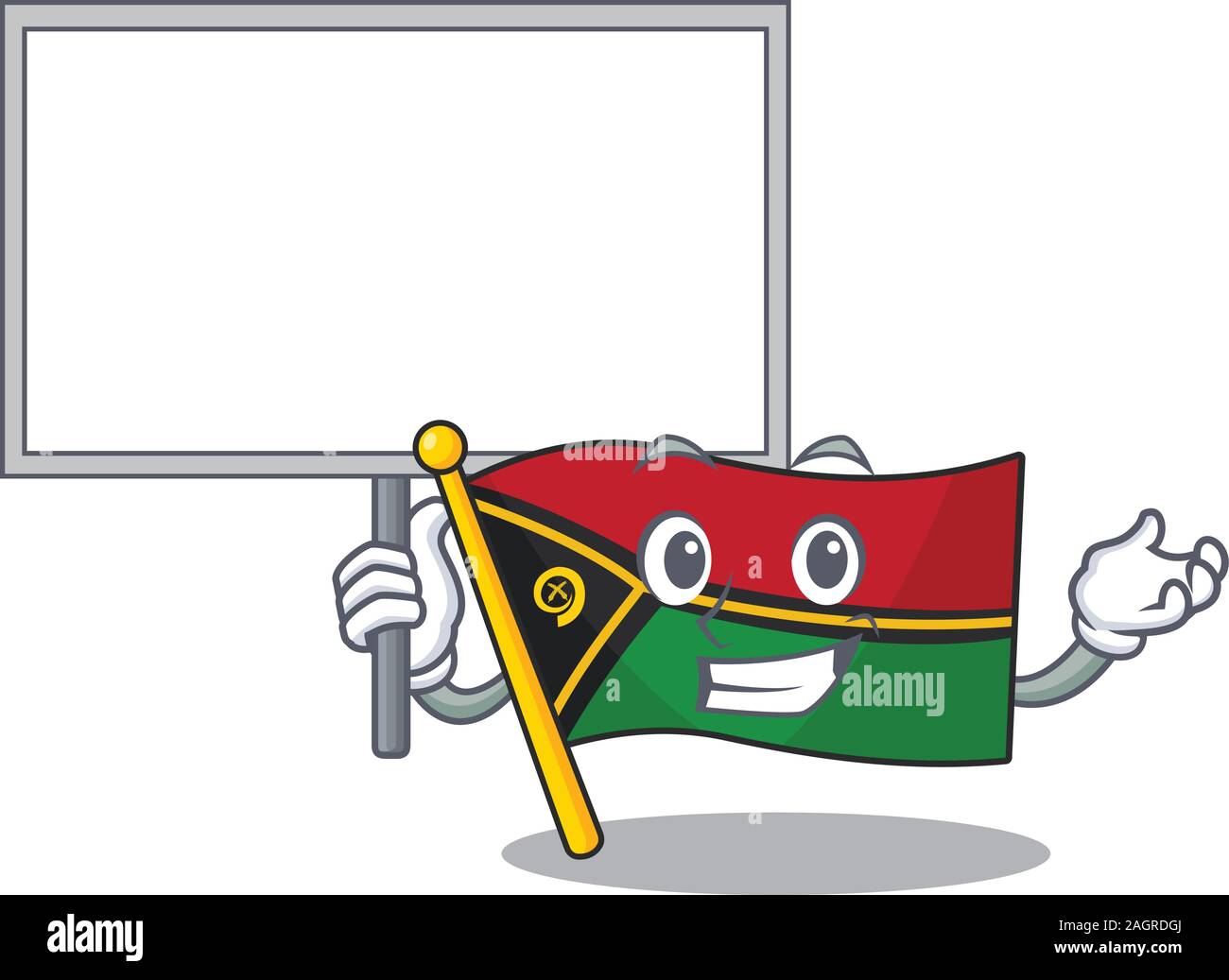 Flag vanuatu Scroll cute cartoon character bring a board Stock Vector ...