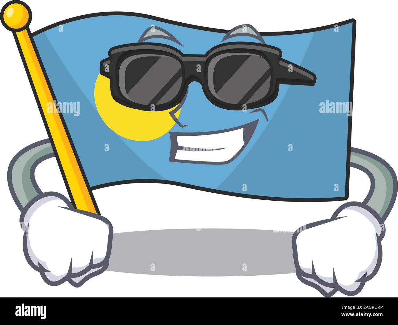 Super cool flag palau Scroll character with black glasses Stock Vector ...
