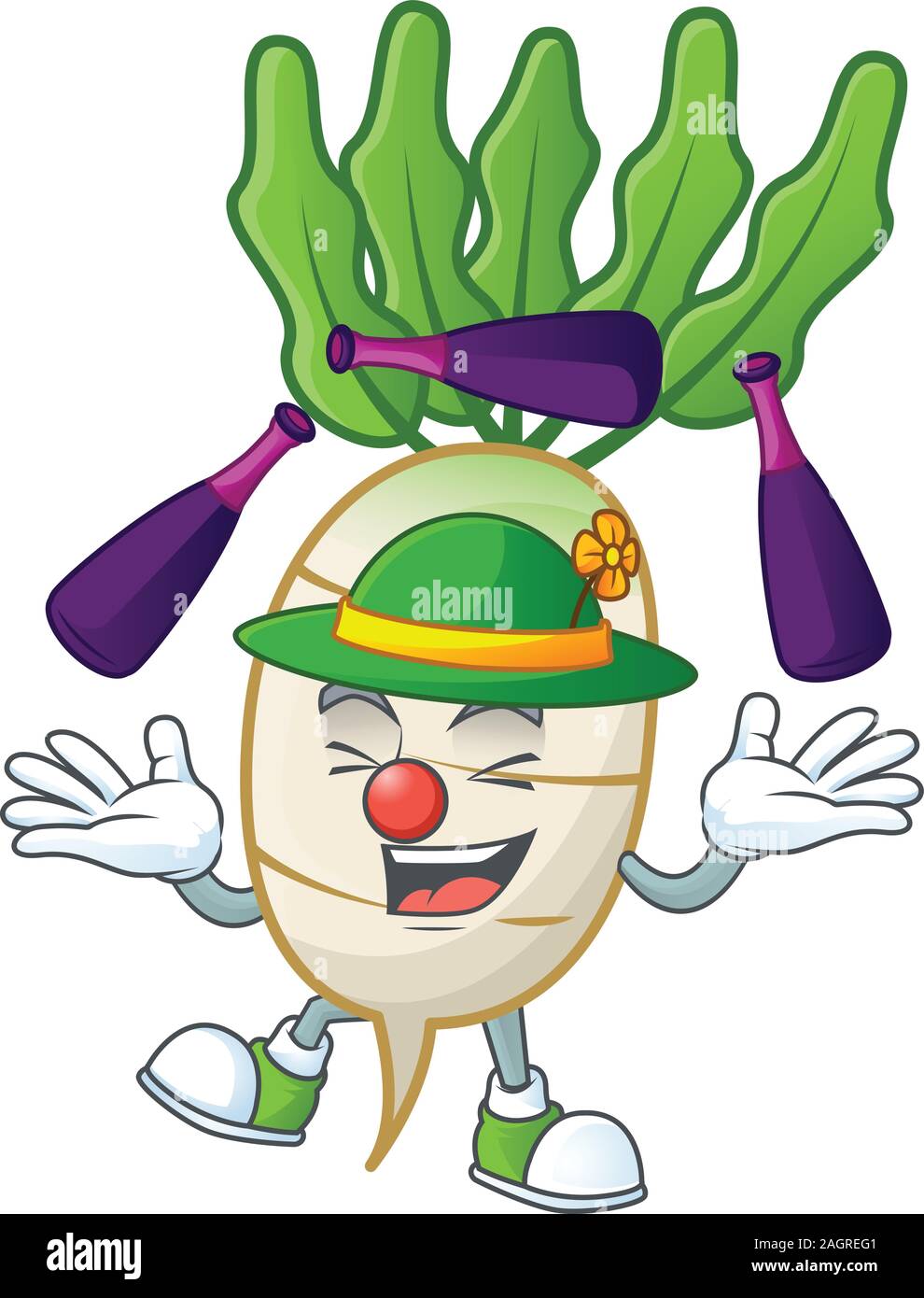 Cute and cool Juggling daikon cartoon character Stock Vector Image ...