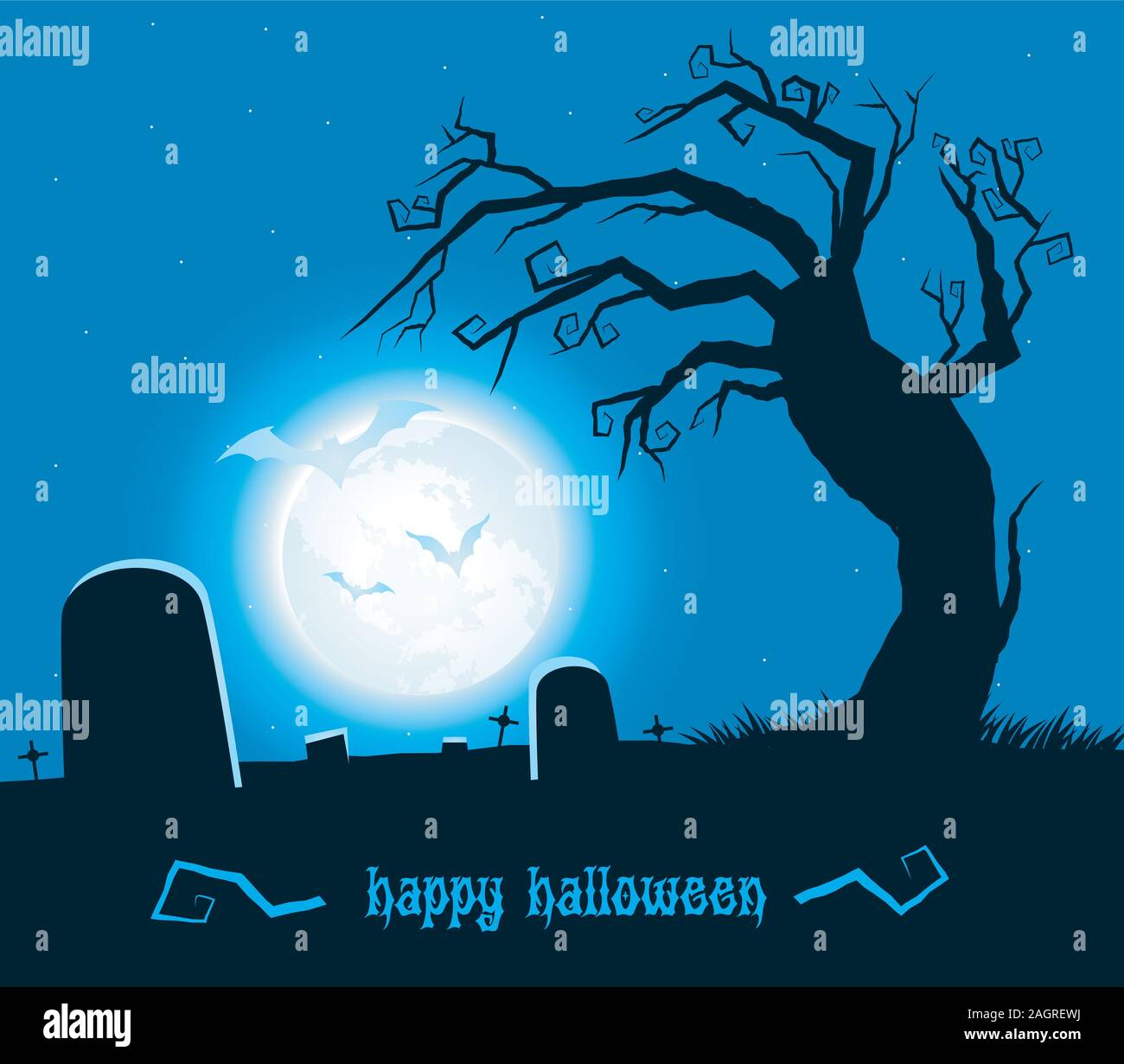 Scary graveyard Stock Vector Images - Alamy
