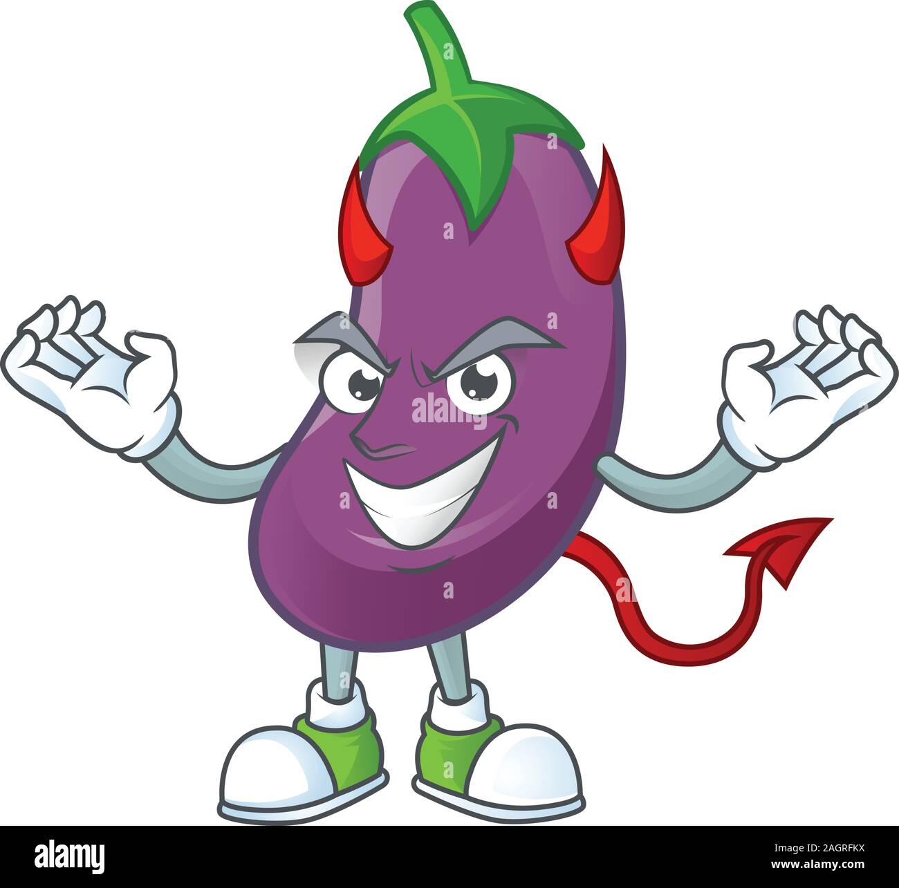 Picture of eggplant as a Devil cartoon mascot Stock Vector Image & Art ...