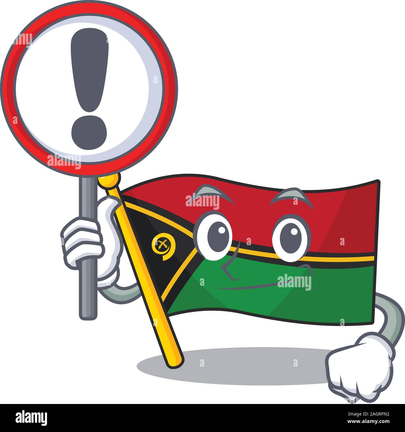 Cartoon design of flag vanuatu Scroll raised up a sign Stock Vector ...