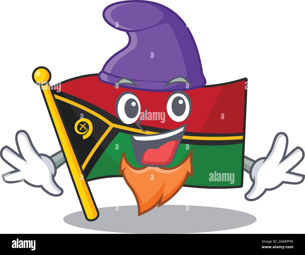 An icon of flag vanuatu Scroll cartoon character dressed as an Elf ...