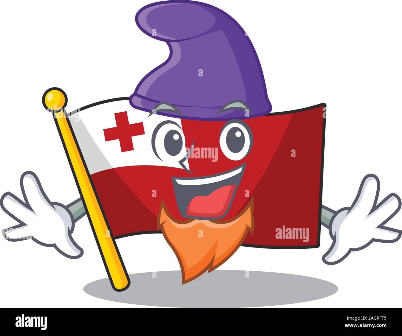 An icon of flag tonga Scroll cartoon character dressed as an Elf Stock ...