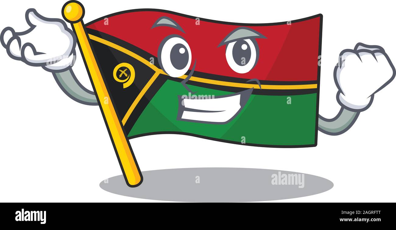 Happy confident Successful flag vanuatu Scroll cartoon character style ...