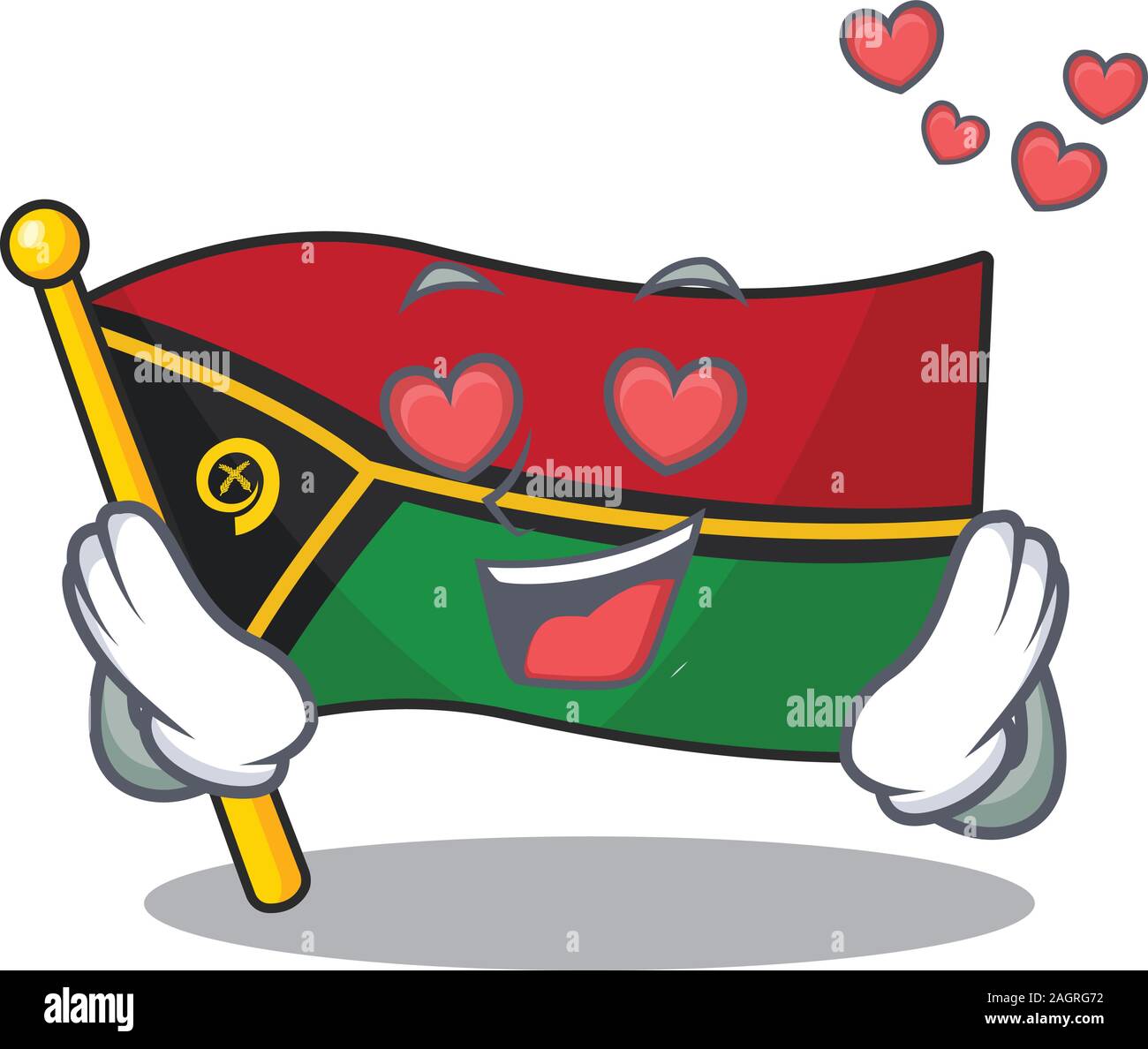 falling In love cute flag vanuatu Scroll cartoon mascot design Stock ...
