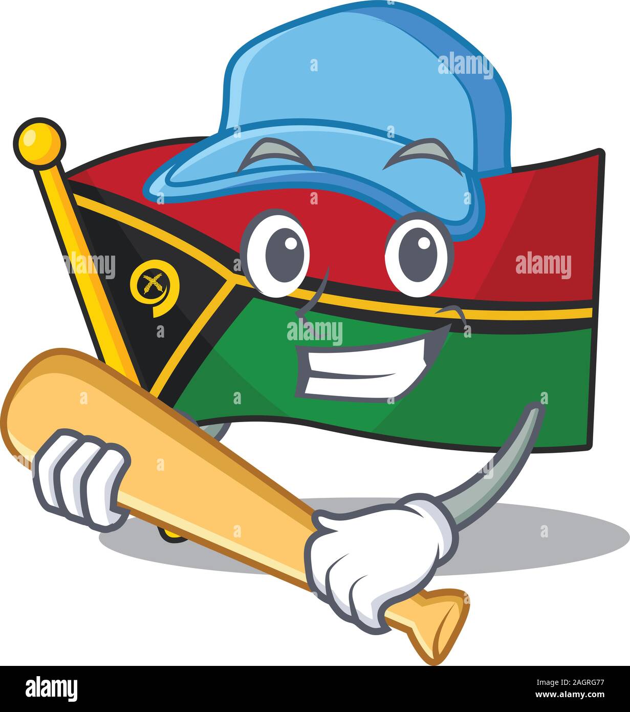 Cool flag vanuatu Scroll cartoon character design with baseball Stock ...