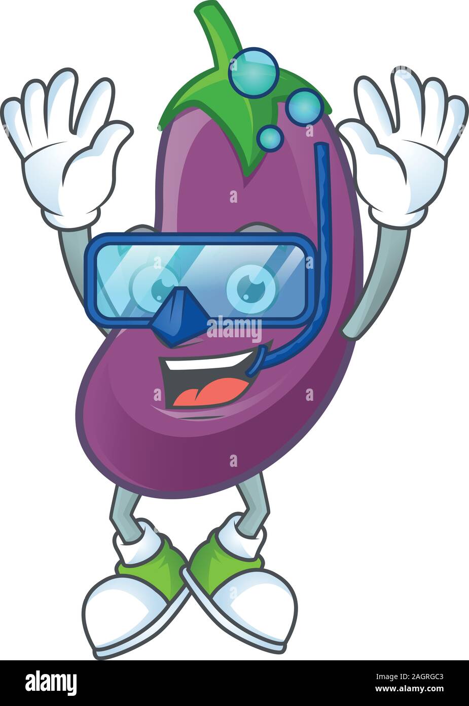 Funny eggplant mascot design Stock Vector Images - Alamy