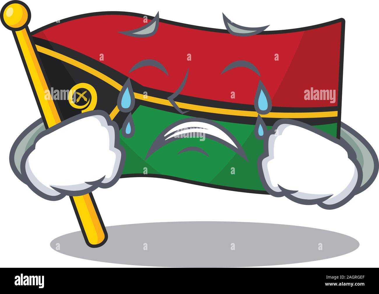 Sad Crying flag vanuatu Scroll cartoon character design Stock Vector ...