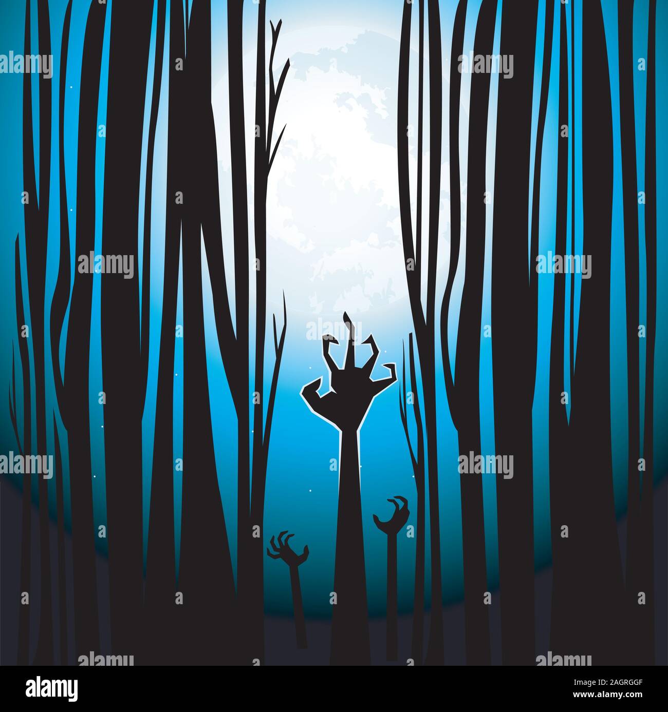 Zombie hands silhouette Stock Vector Images - Alamy