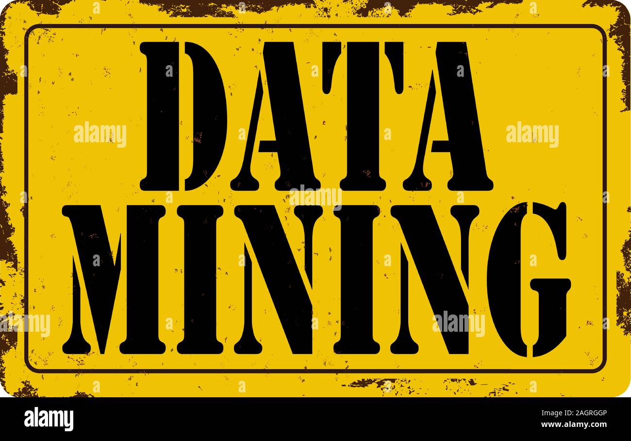 Data mining icon grunge warning sign emblem. Vector Illustration ...