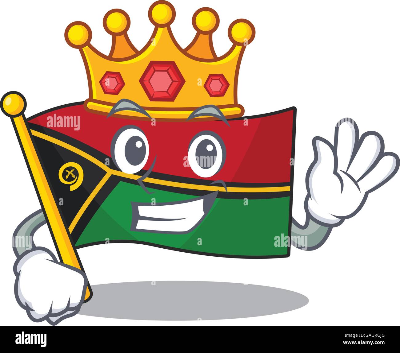 Flag vanuatu Scroll A stylized of King on cartoon character design ...