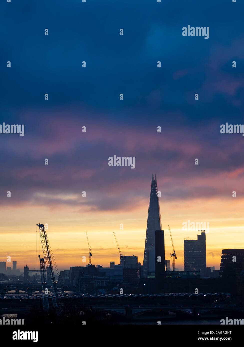 Majestic dawn sunrise landscape cityscape over London city sykline ...
