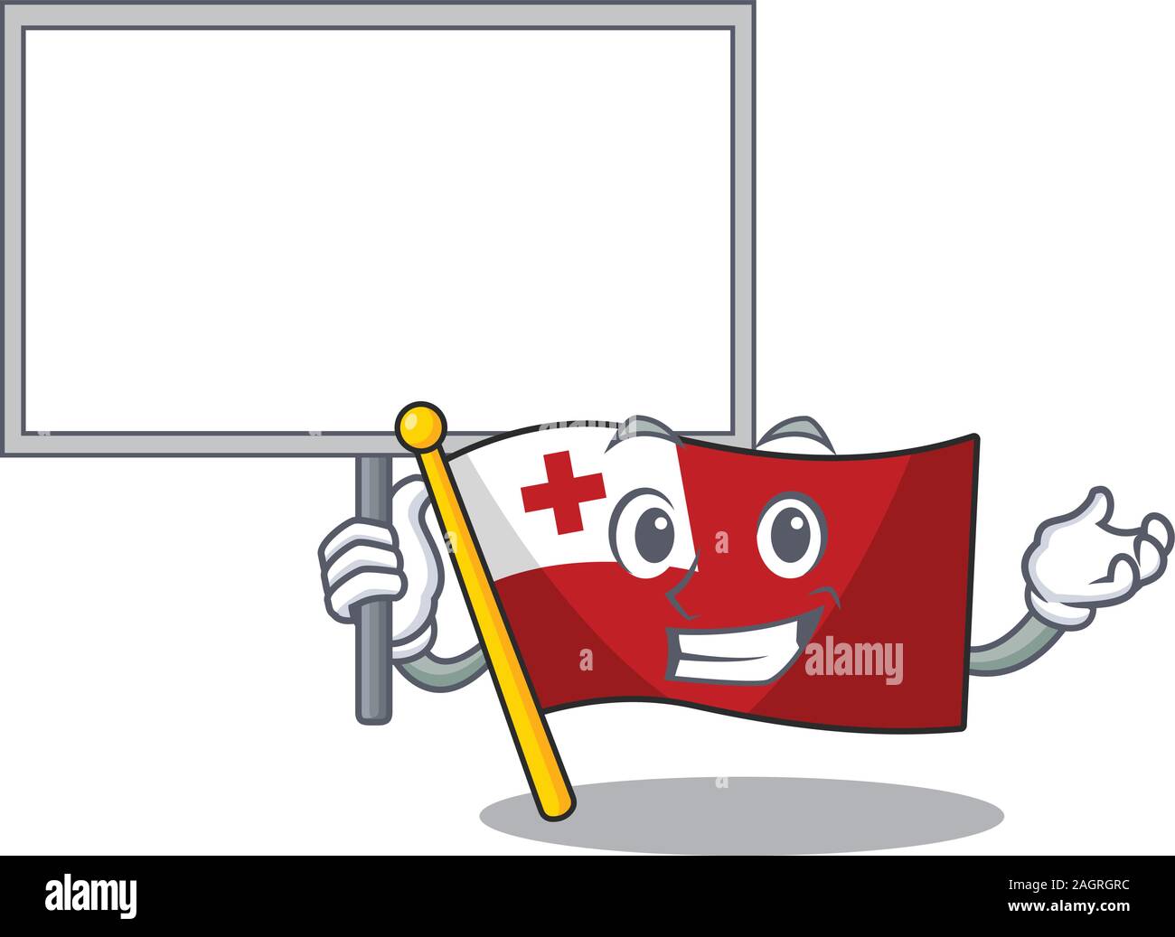 Flag tonga Scroll cute cartoon character bring a board Stock Vector ...