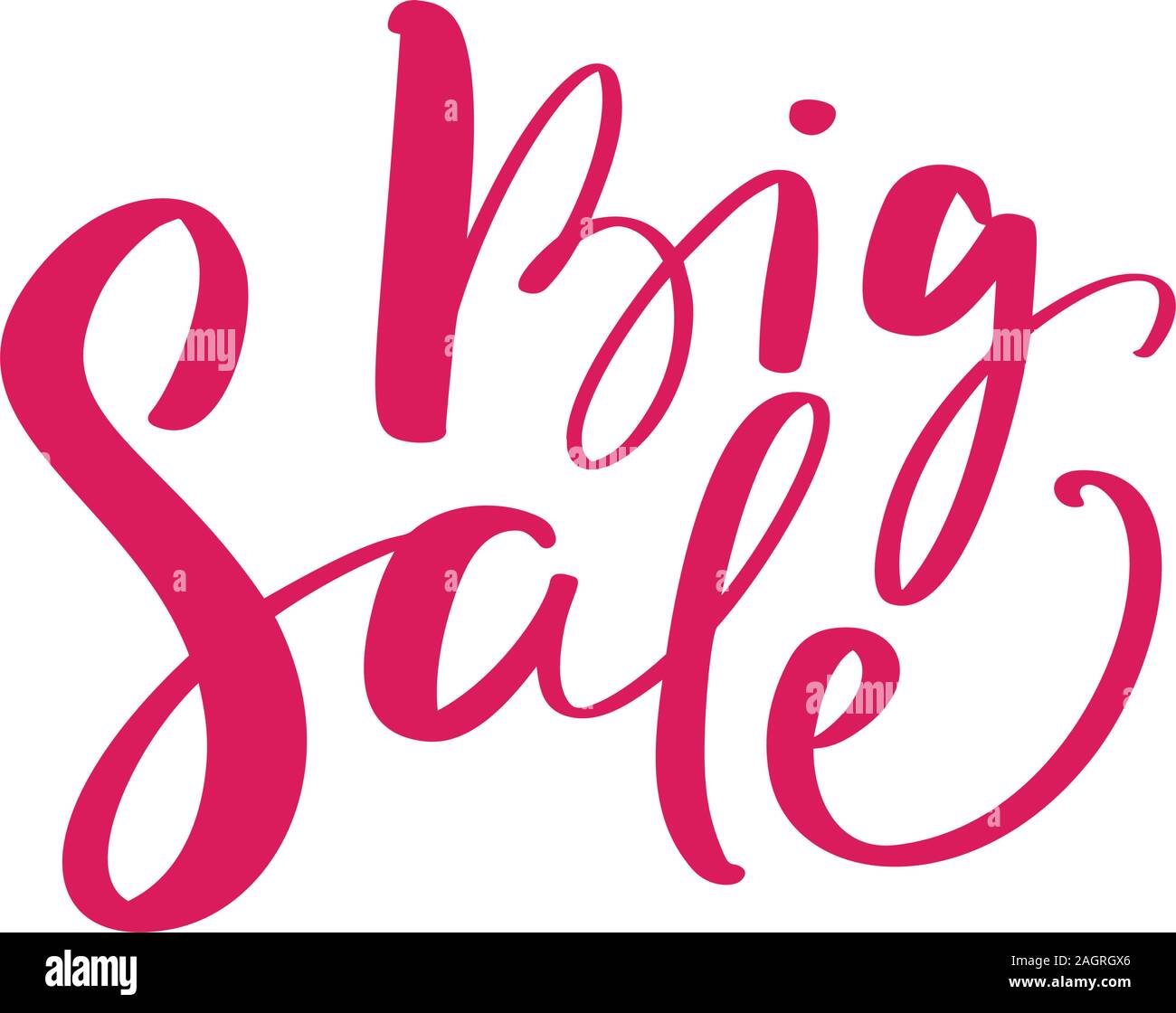 Big Sale calligraphy red vector text on white background. Hand drawn ...