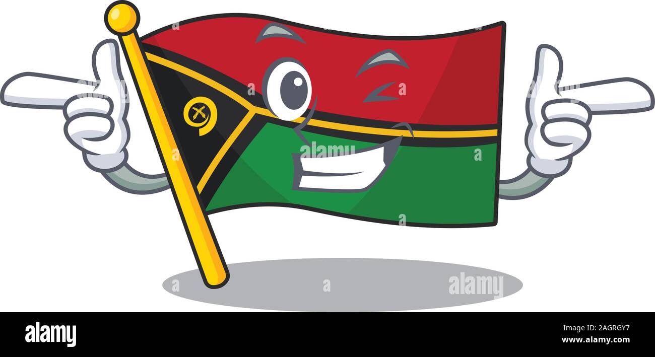 Flag vanuatu Scroll mascot cartoon design with Wink eye Stock Vector ...