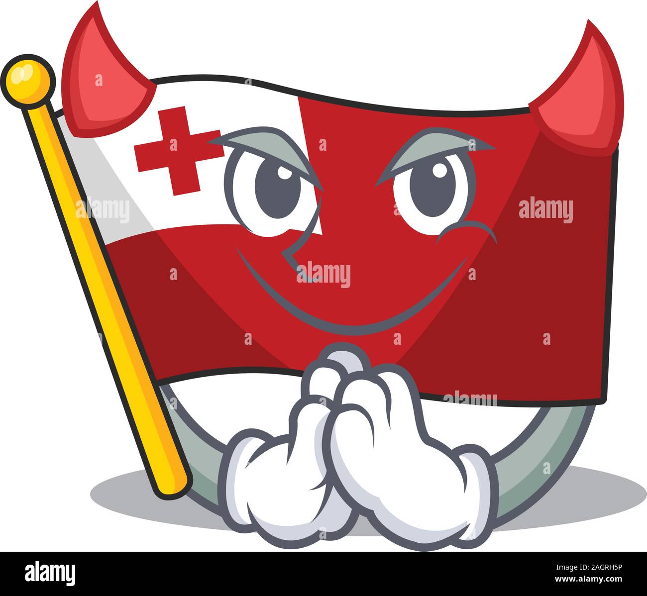 Devil Cartoon character of flag tonga Scroll design Stock Vector Image ...