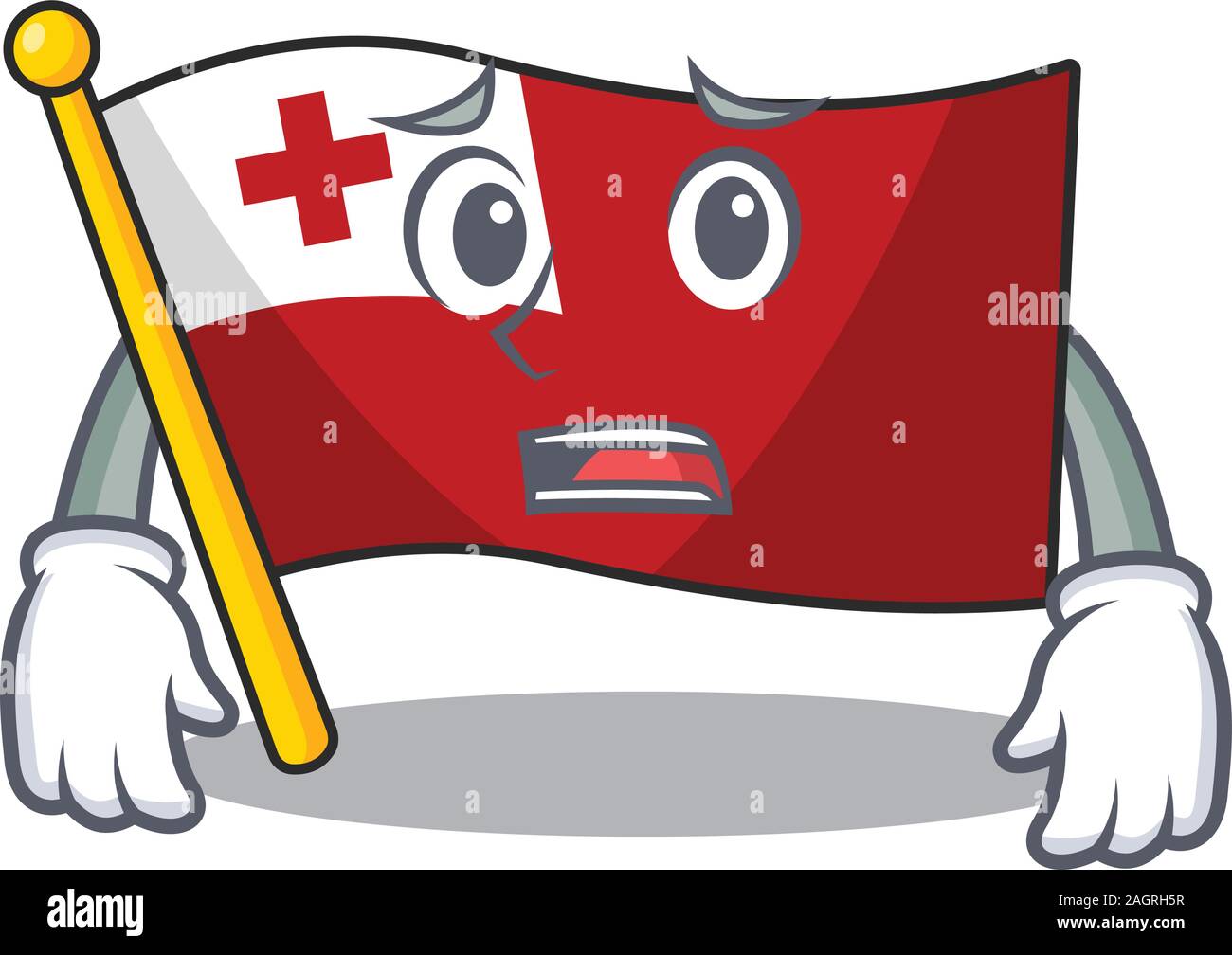 mascot of flag tonga Scroll showing afraid look face Stock Vector Image ...