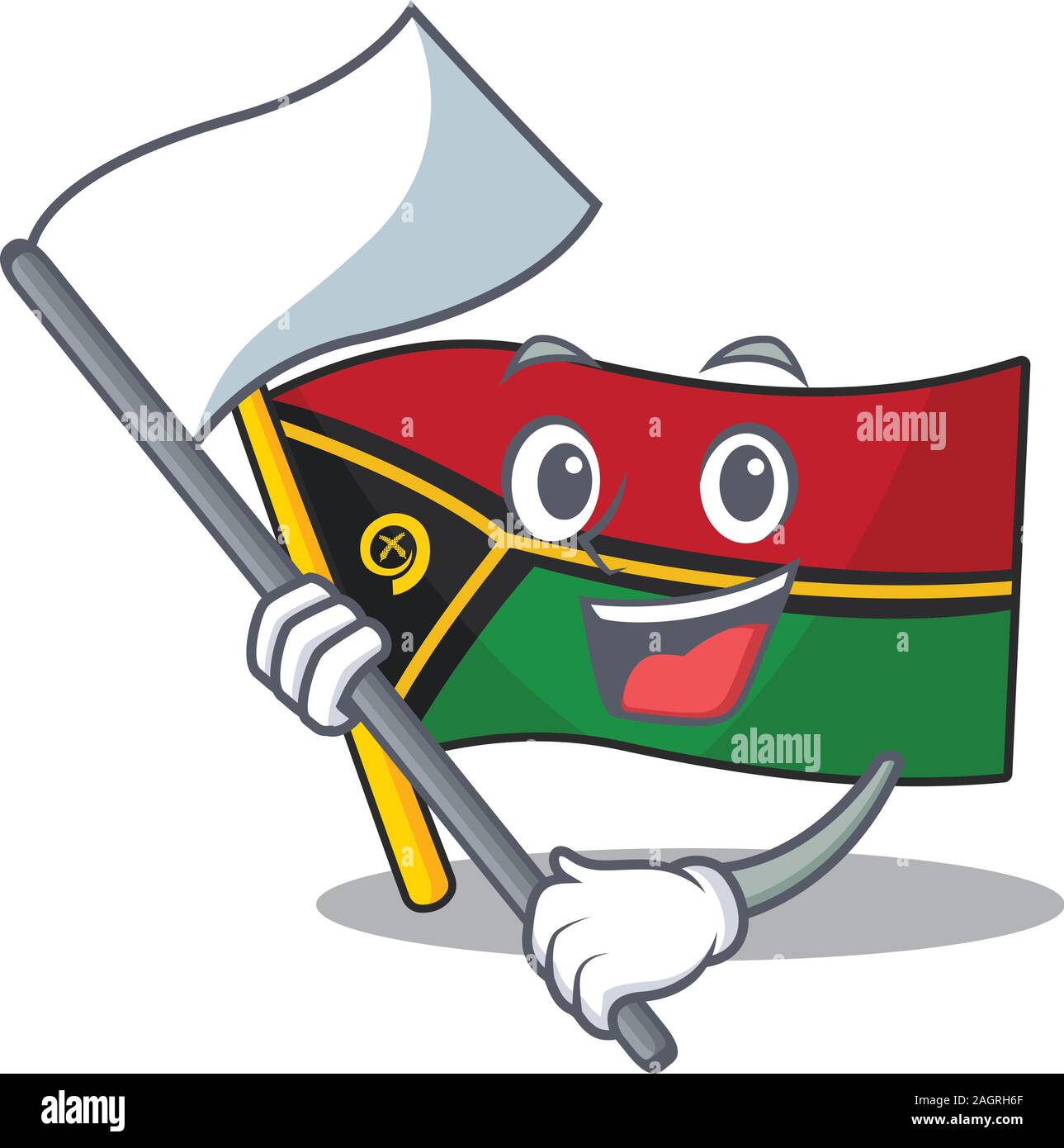 cute flag vanuatu Scroll cartoon character style with standing flag ...