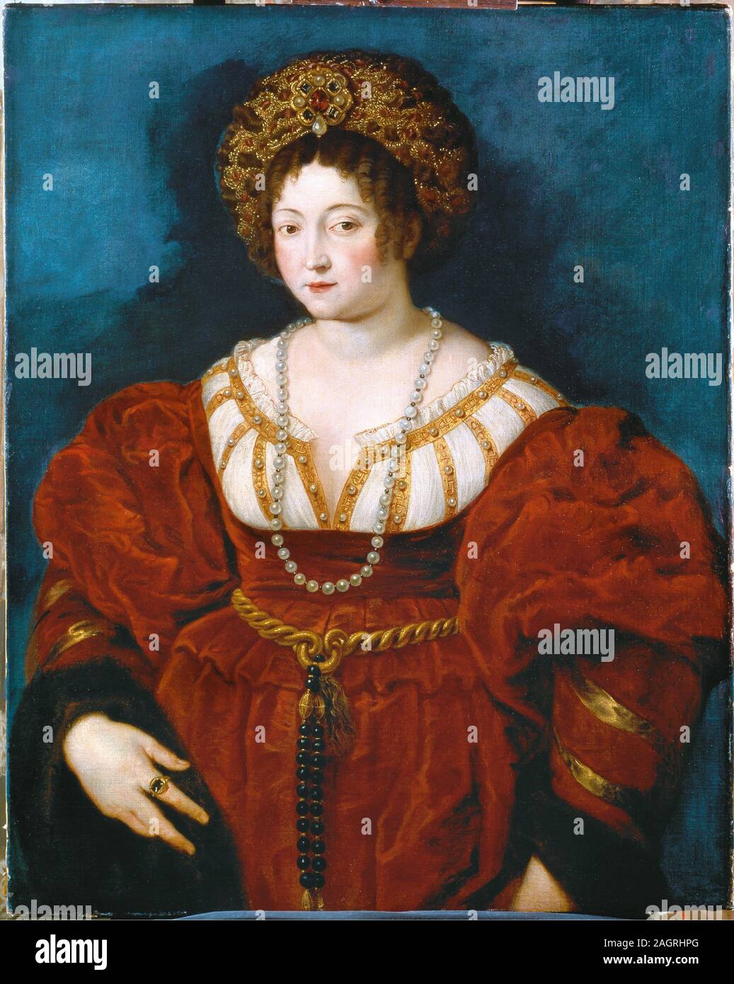 Portrait of Isabella d'Este (1474-1539) in Red. After Titian. Museum ...