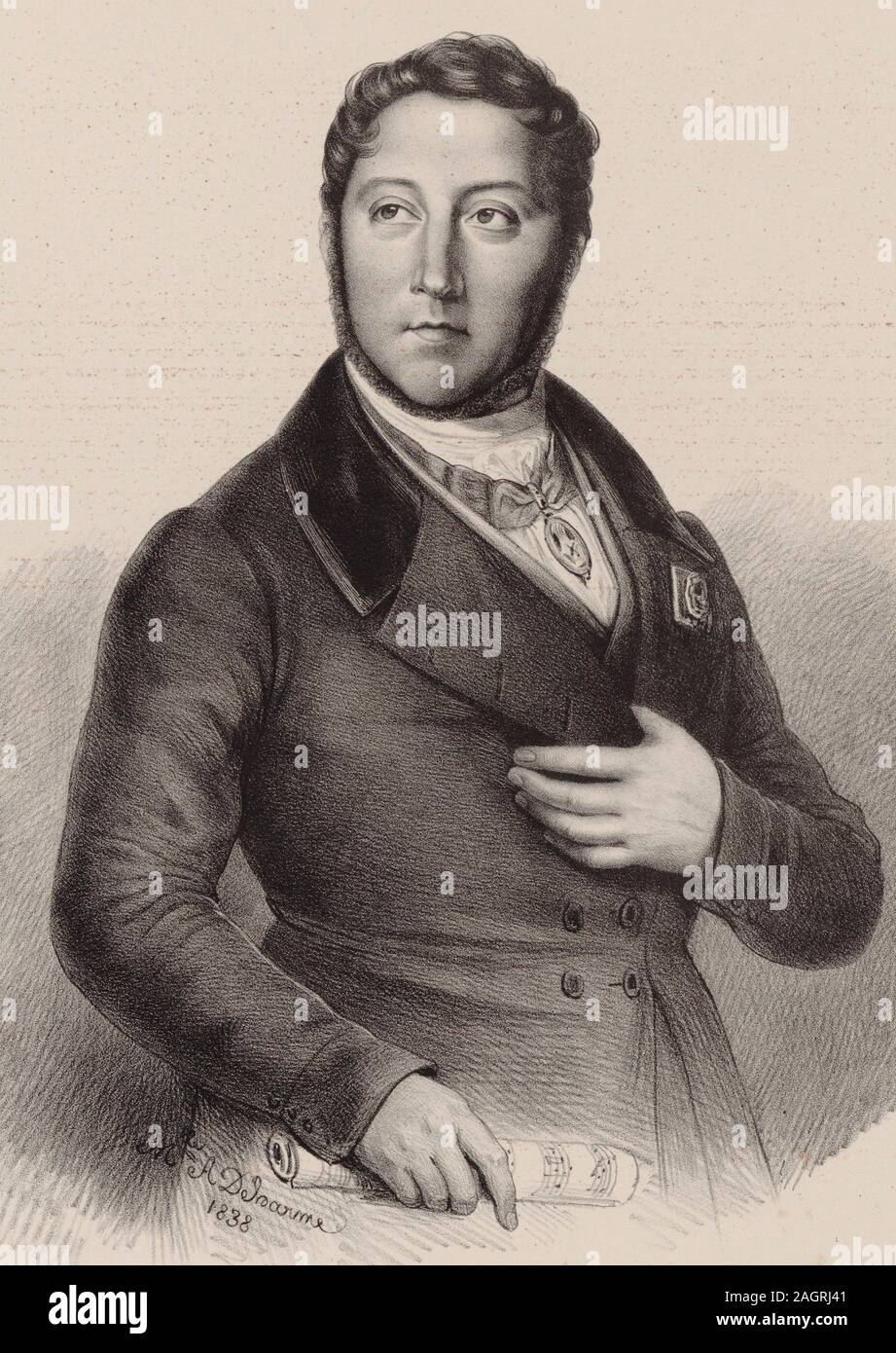 Portrait of the composer Gioachino Antonio Rossini (1792-1868). Museum ...