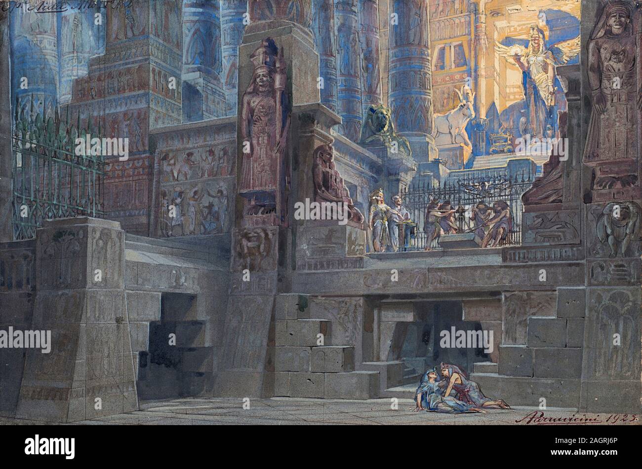 Set design for the Opera Aida by Giuseppe Verdi. Museum: PRIVATE ...