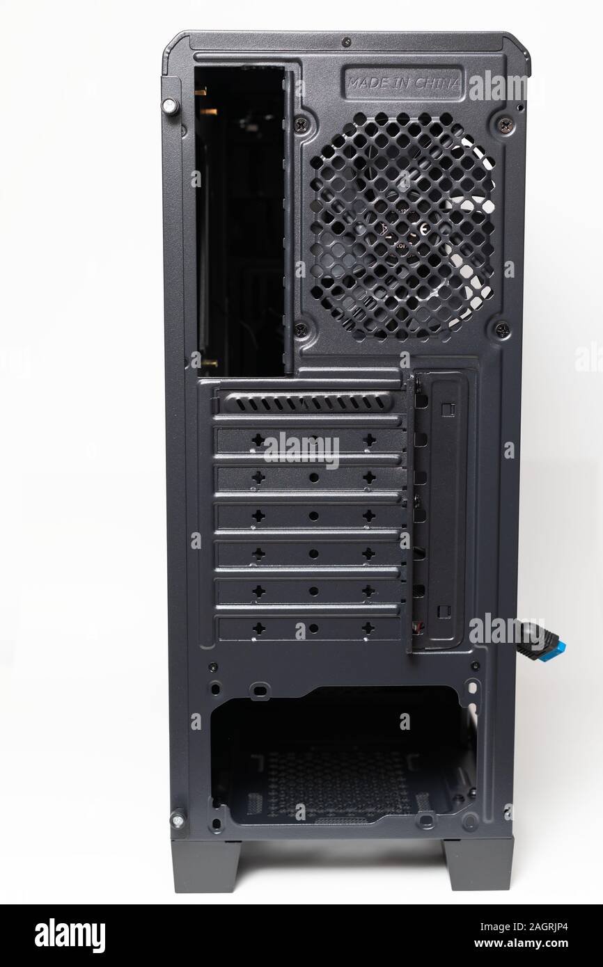 Picture of a brand new pc case on white background Stock Photo - Alamy