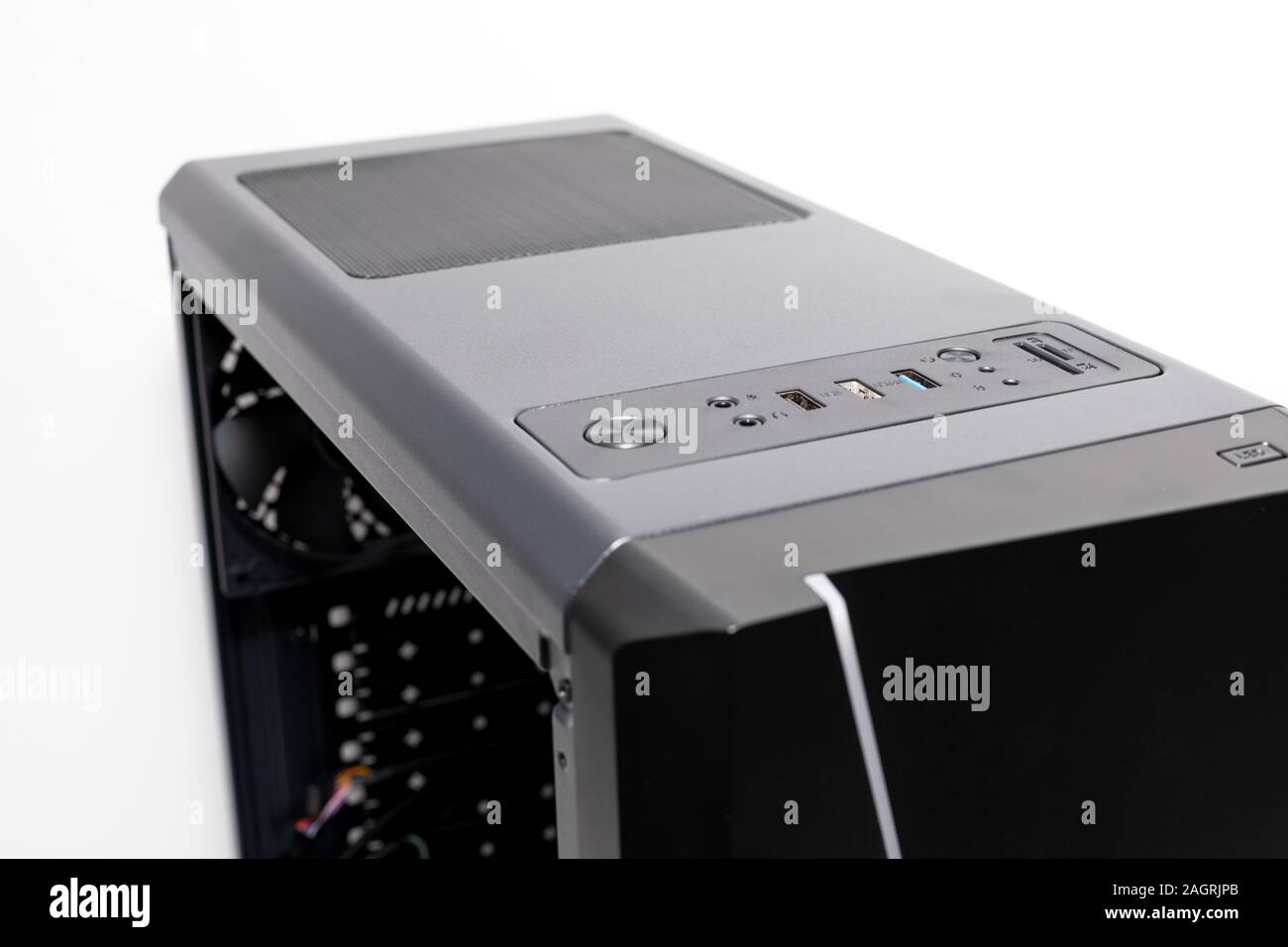 Picture of a brand new pc case on white background Stock Photo - Alamy